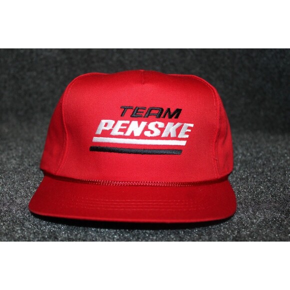 Stylemaster | Accessories | Vintage Penske Racing Red Snapback Hat Usa ...